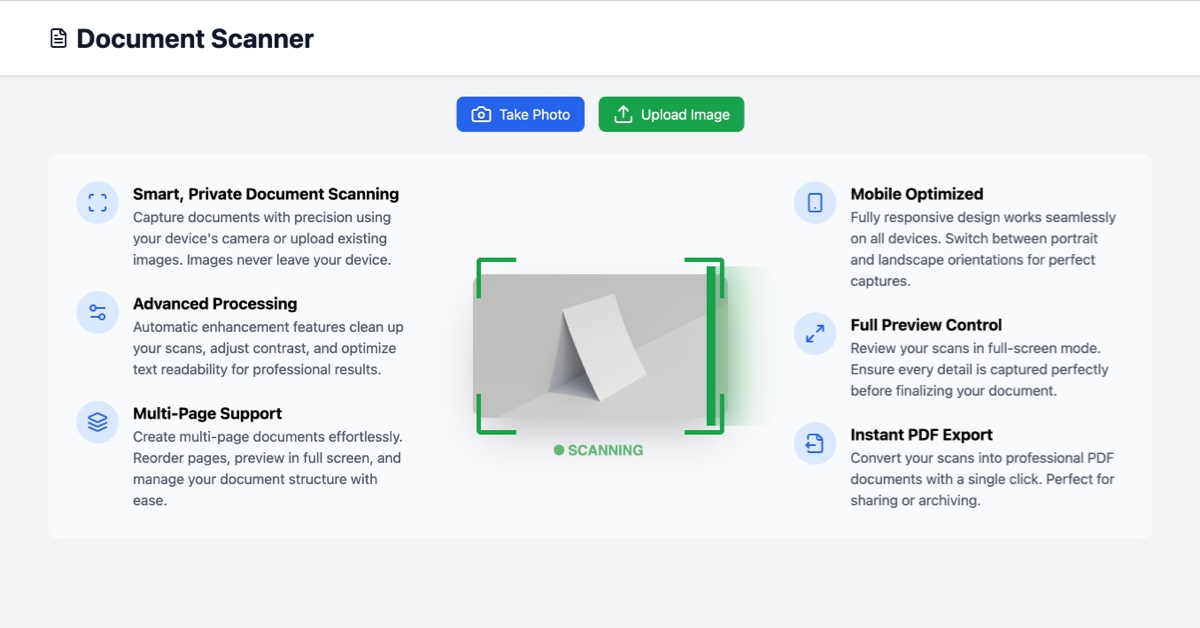 GitHub - addyosmani/scan: Free document to PDF scanner